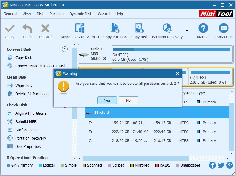 How To Delete All Partitions Minitool Partition Wizard Tutorial